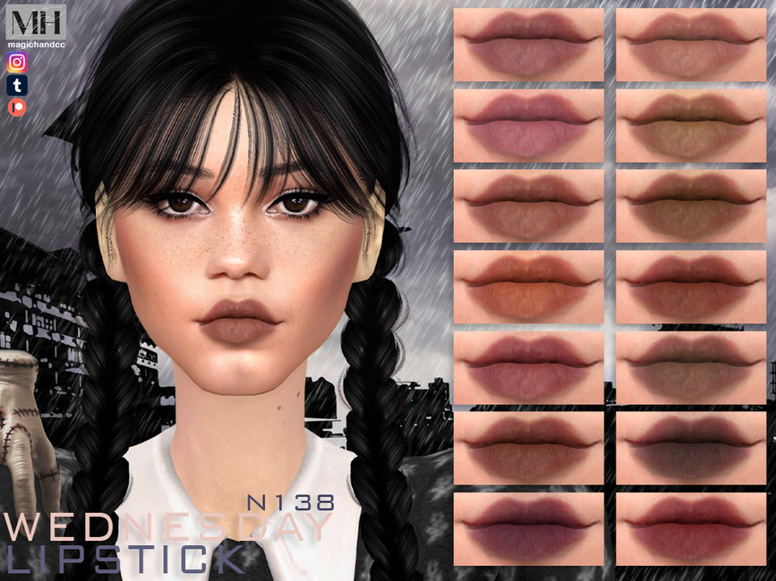 The Sims Resource - Wednesday Lipstick N138