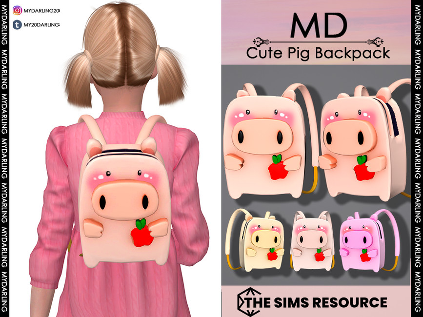 The Sims Resource - Cute Pig backpack Child