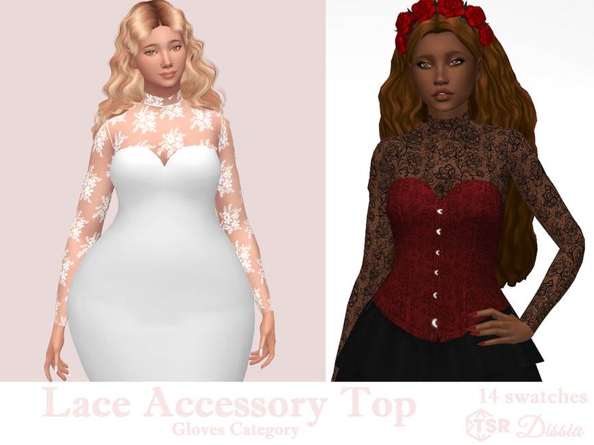 The Sims Resource - Lace Accessory Top