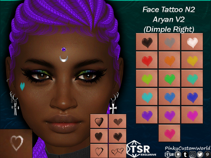 The Sims Resource - Face Tattoo N2 - Aryan V2 (Dimple Right)
