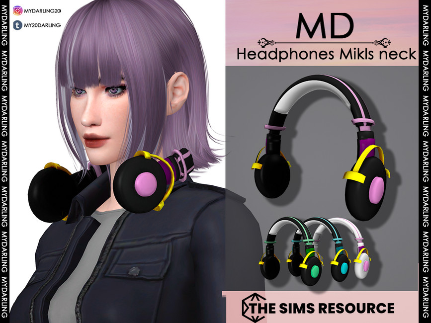 The Sims Resource - Headphones Mikls neck Adult