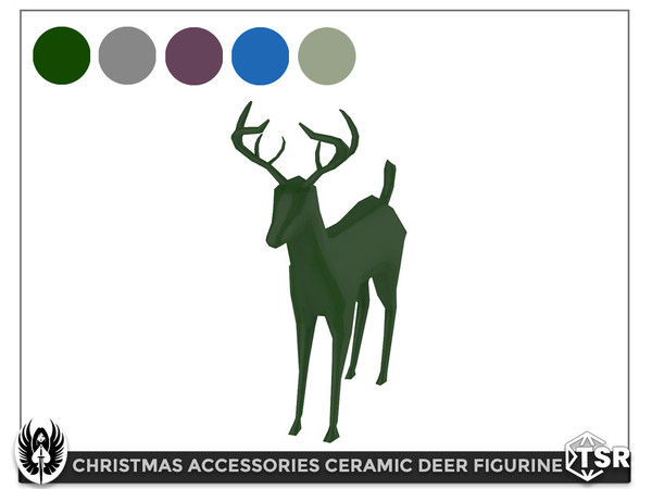 The Sims Resource | Christmas Accessories Ceramic Deer Figurine