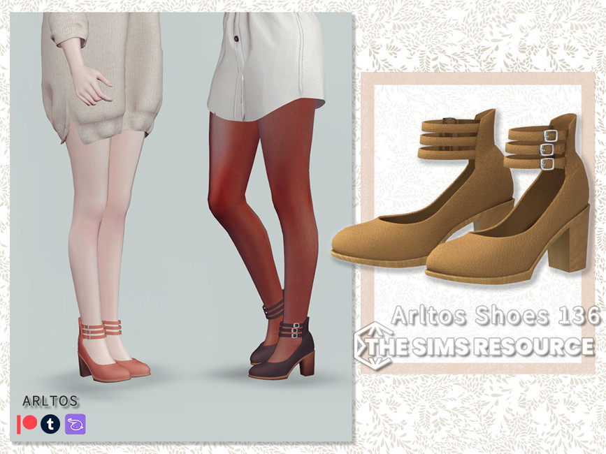 The Sims Resource - Rough leather Mary Jane / 136