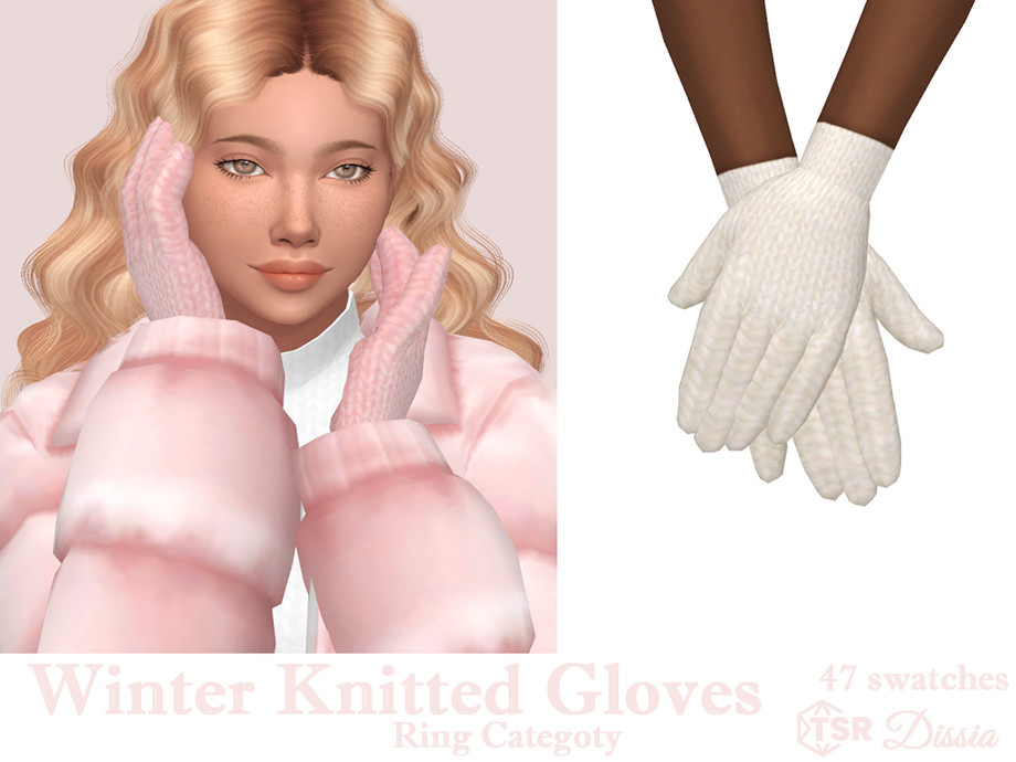 The Sims Resource | Winter Knitted Gloves (Ring Category)