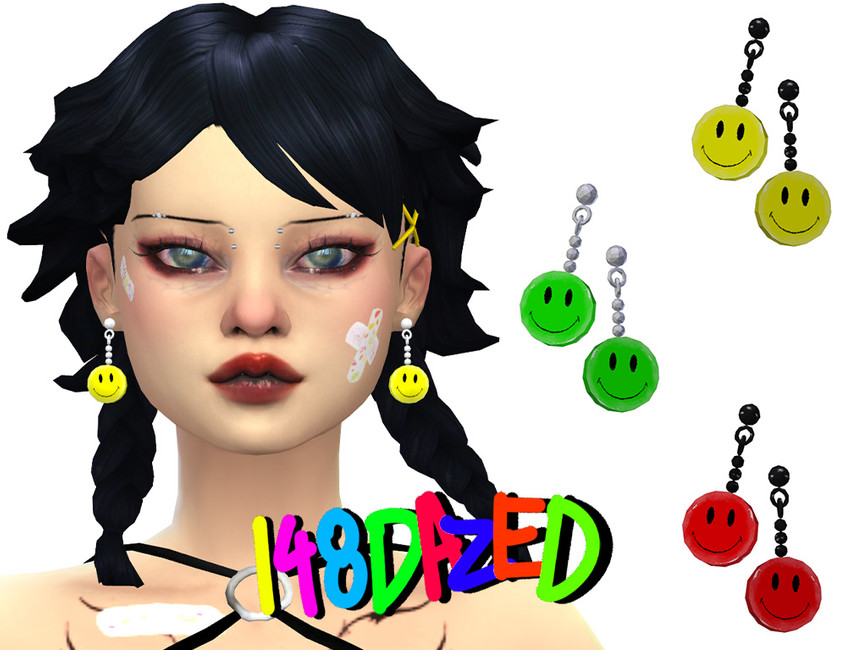 The Sims Resource - SMILEY EARRINGS