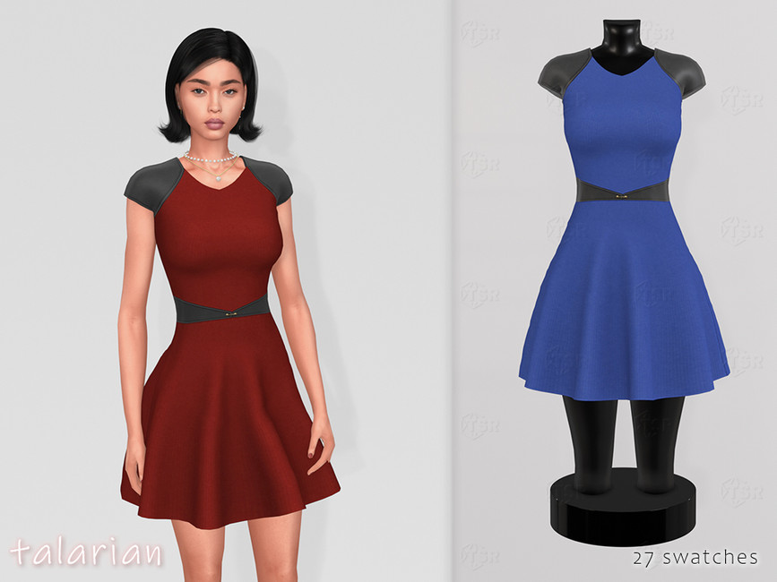 The Sims Resource - Ximena dress with leather belt