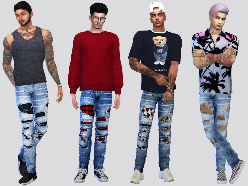 The Sims Resource - Brims Distressed Jeans