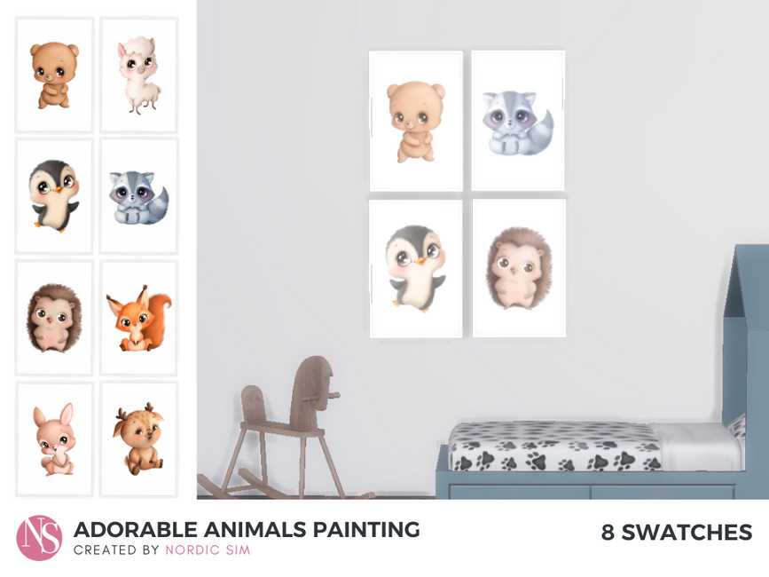 The Sims Resource - Adorable animals painting