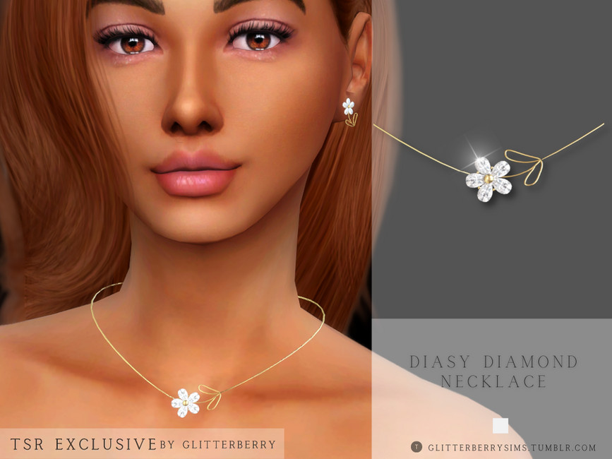 The Sims Resource - Diamond Daisy Neckalce