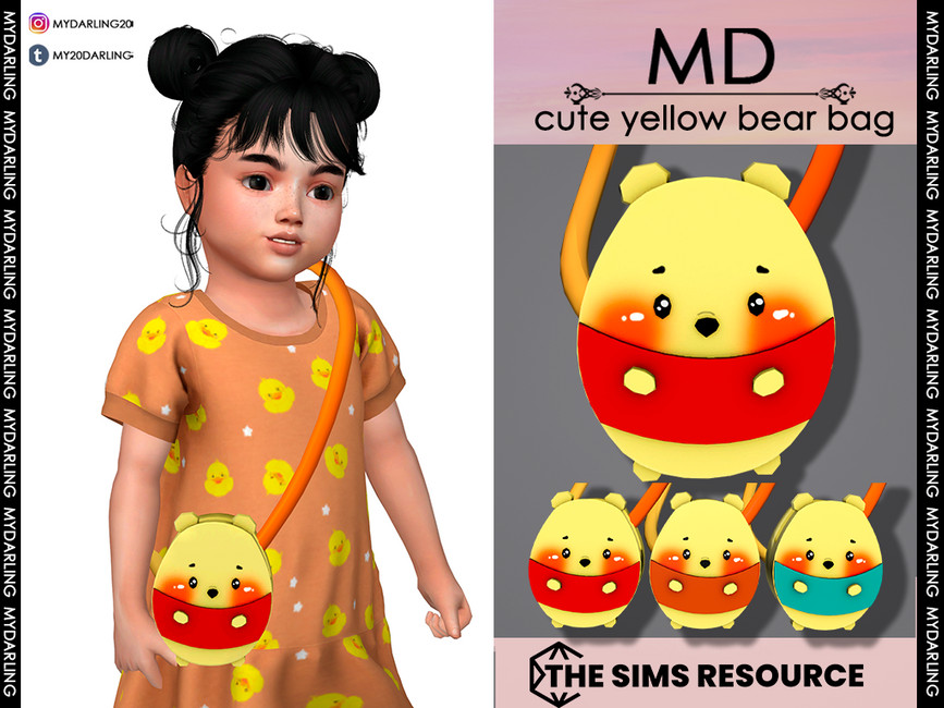 The Sims Resource - cute yellow bear bag Toddler