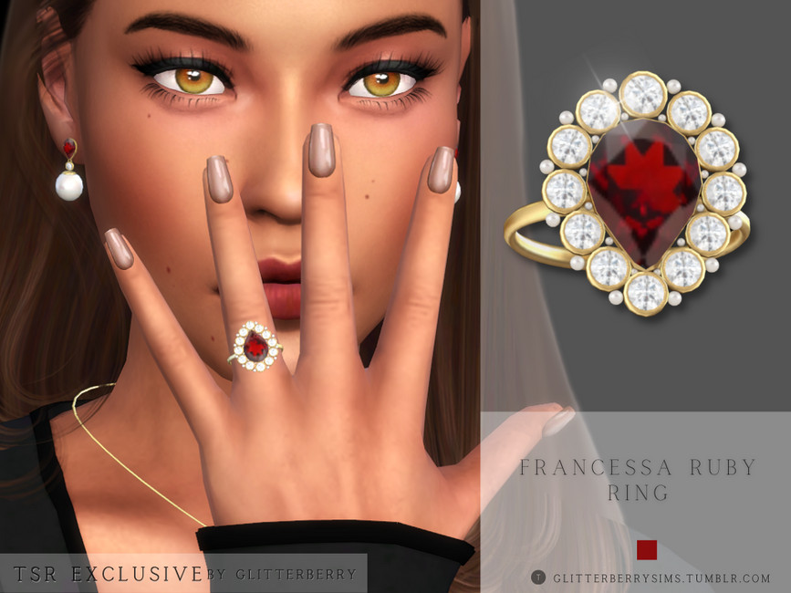 The Sims Resource - Francessa Ruby Pearl Ring