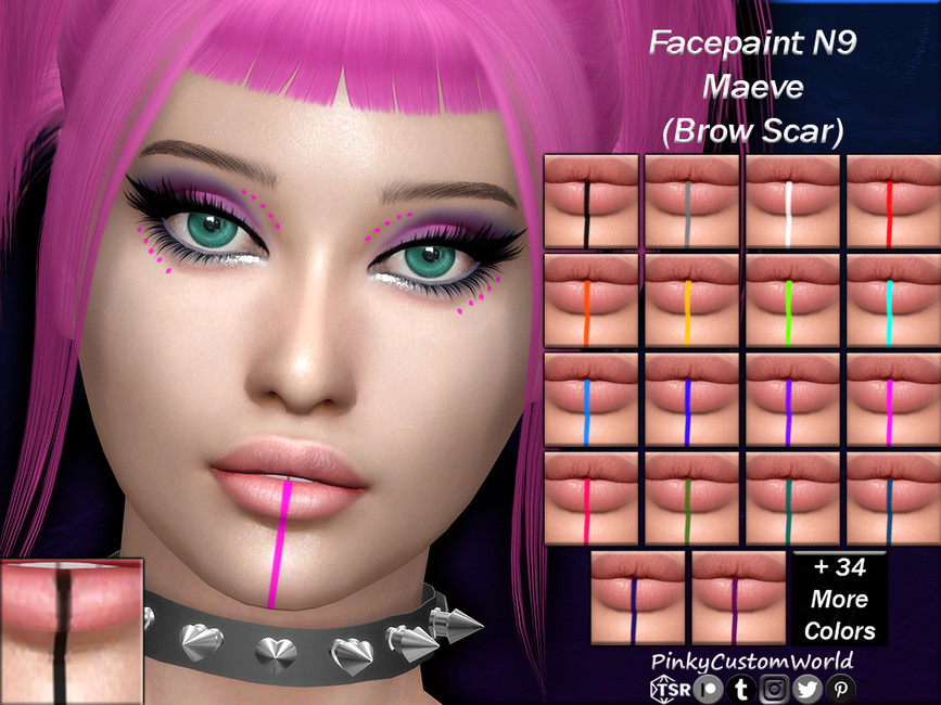The Sims Resource - Facepaint N9 - Maeve (Brow Scar)