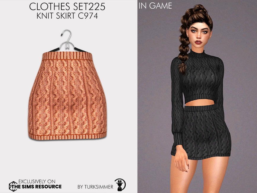 The Sims Resource - Clothes SET225 - Knit Skirt C974