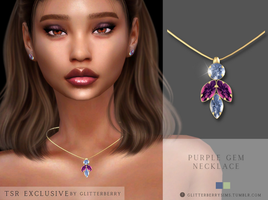 The Sims Resource - Purple Gem Necklace