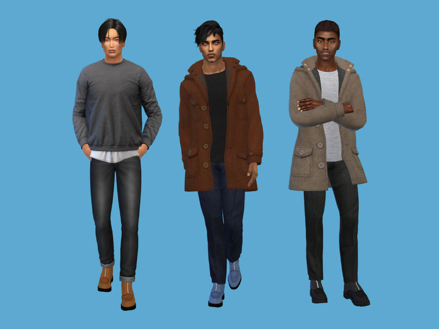 The Sims Resource - Dexter - male leather ankle boots