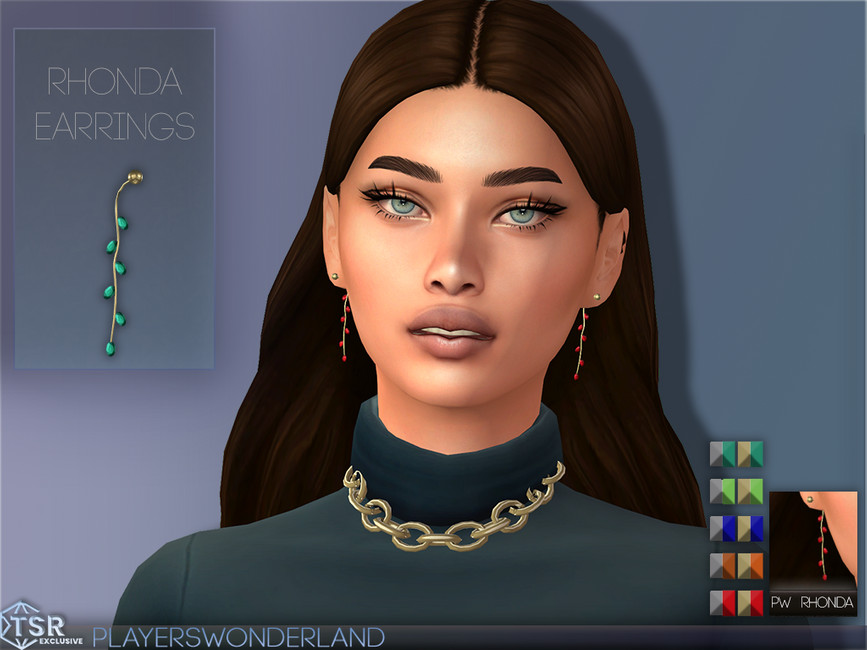 The Sims Resource - Rhonda Earrings