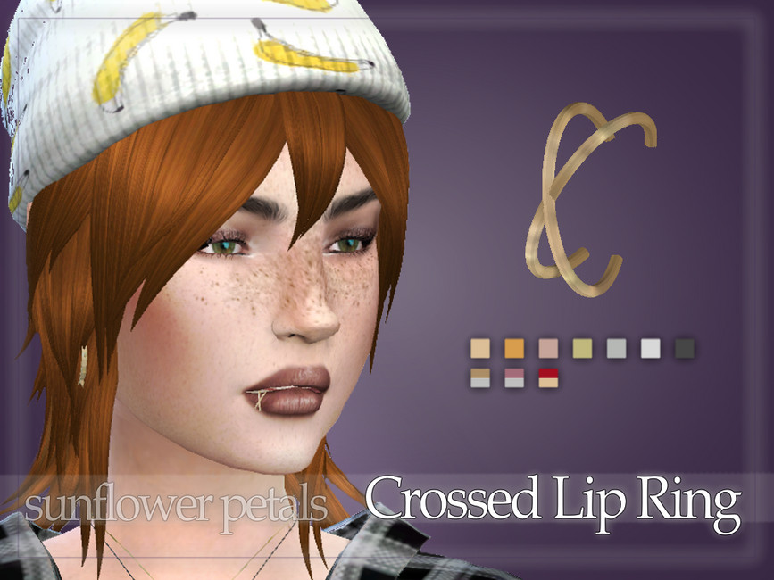 The Sims Resource - Crossed Lip Ring