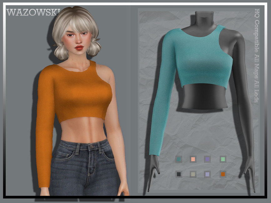 The Sims Resource - One Sleeve Top