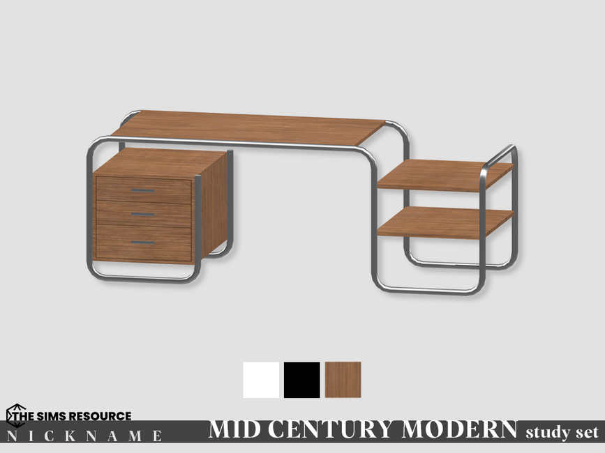 The Sims Resource - MID CENTURY MODERN study set_desk ver3