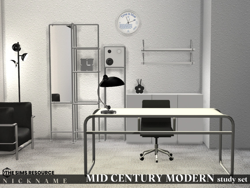 The Sims Resource - MID CENTURY MODERN study set