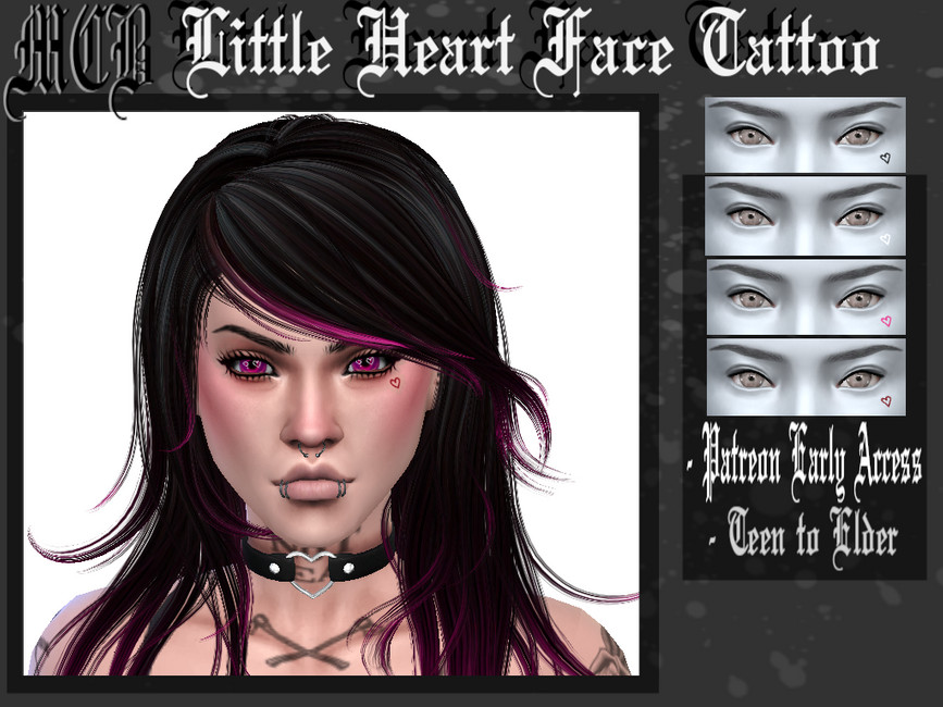 The Sims Resource Little Heart Face Tattoo Patreon