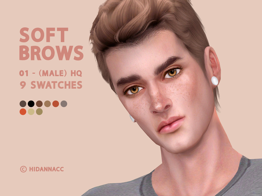 The Sims Resource - Soft Natural Brows 01(Male) - HQ