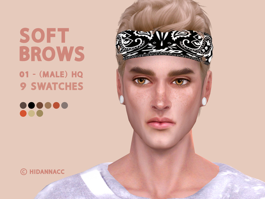 The Sims Resource - Soft Natural Brows 01(Male) - HQ