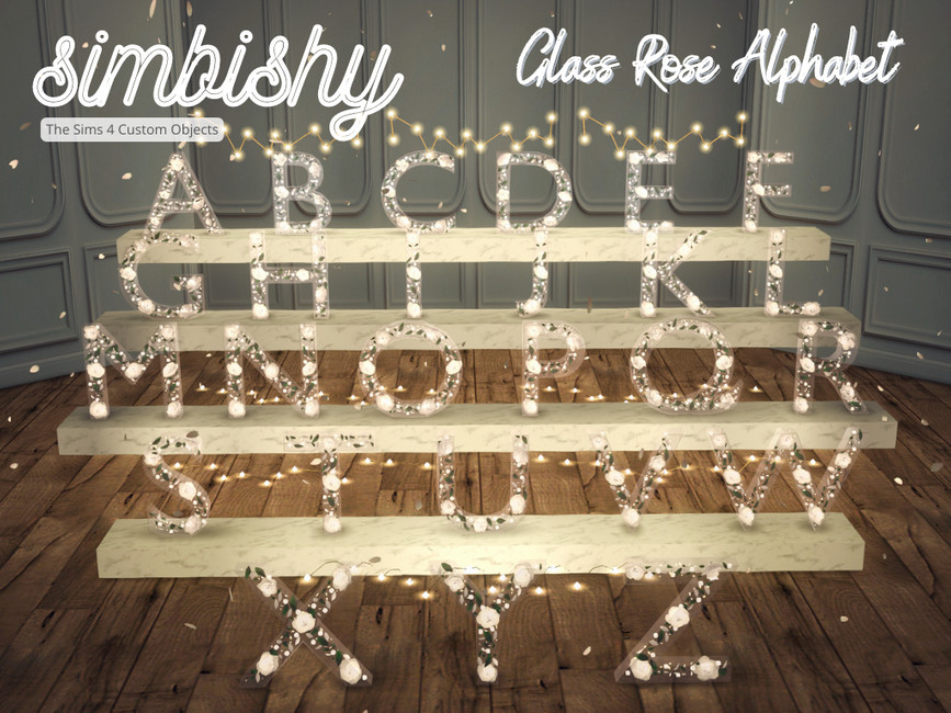The Sims Resource - Glass Rose Alphabet 2 (N - Z)