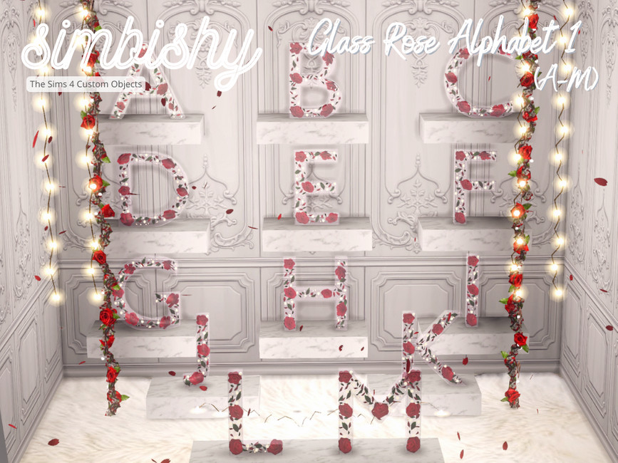 The Sims Resource - Glass Rose Alphabet 1 (A - M)