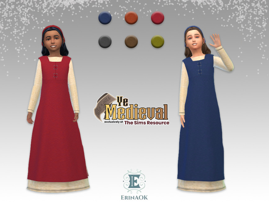 The Sims Resource - Ye Medieval Peasant Girl's Dress