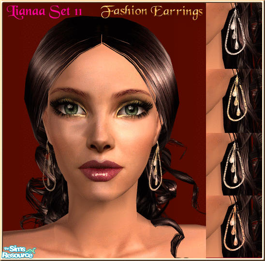 The Sims Resource | Set 11 Fashion Earrings