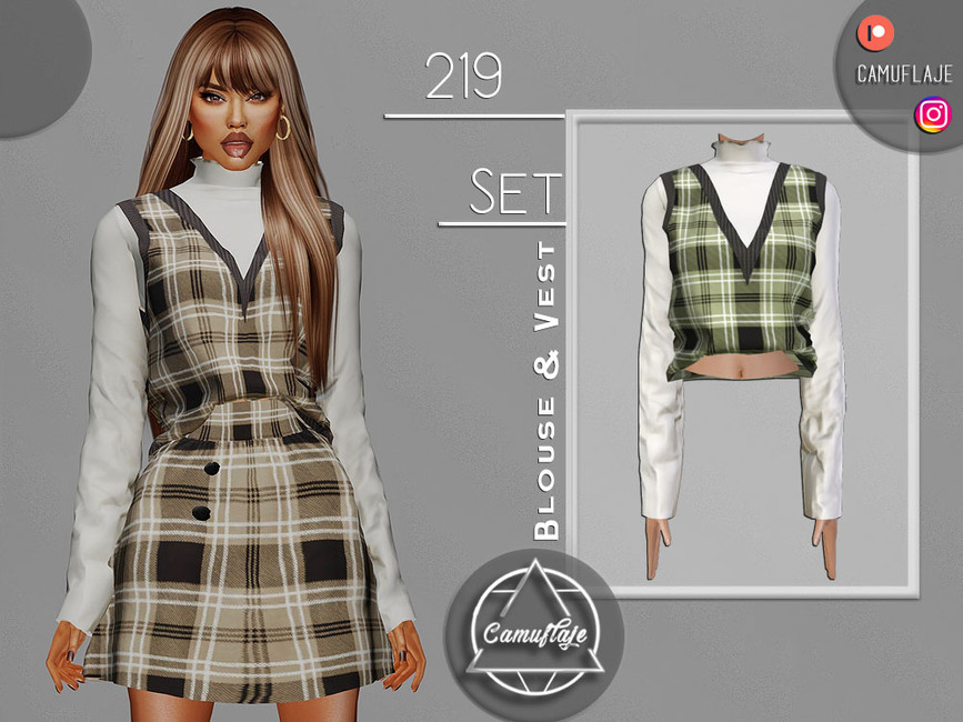 The Sims Resource - SET 219 - Turtleneck & Vest
