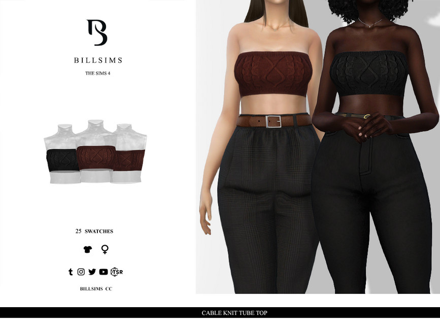 The Sims Resource - Cable Knit Tube Top