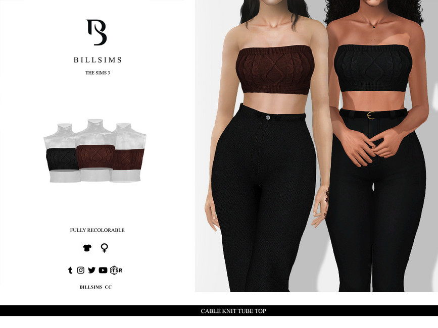 The Sims Resource - Cable Knit Tube Top