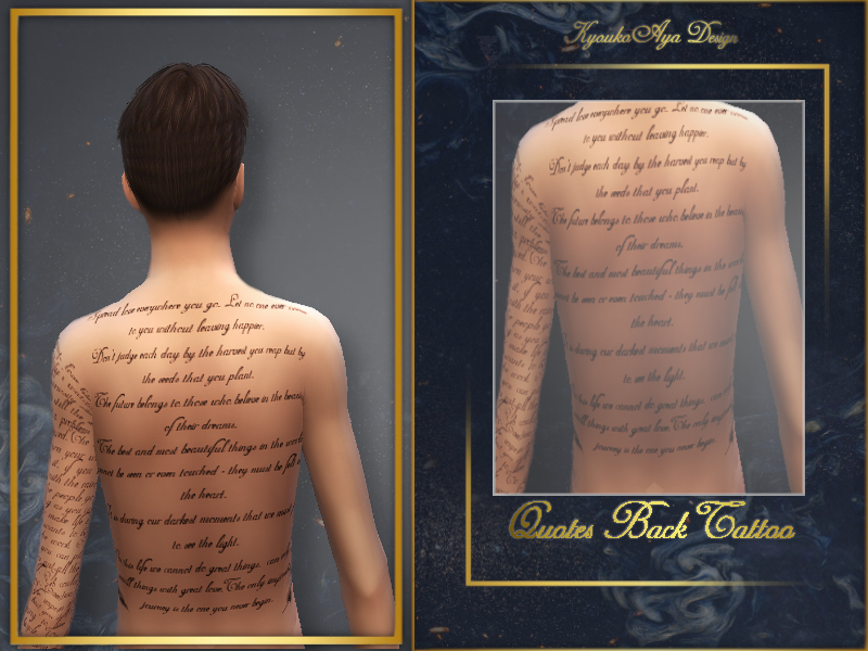 The Sims Resource - Quotes Text Back tattoo