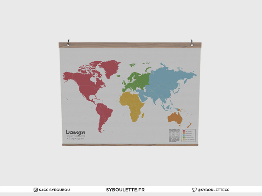 The Sims Resource - Highschool Classroom - Geography map (simlish)