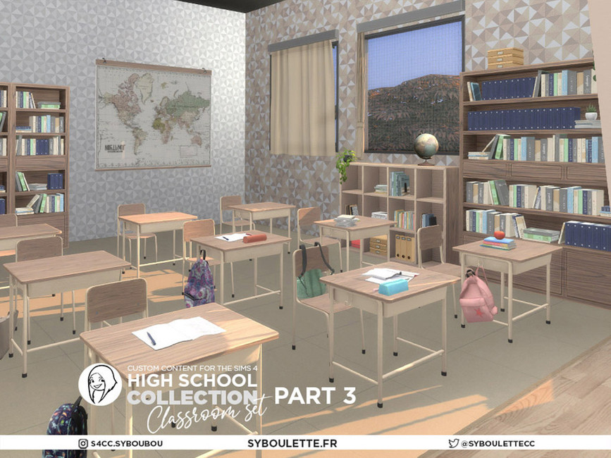 The Sims Resource - Patreon release - High school Classroom set part 3