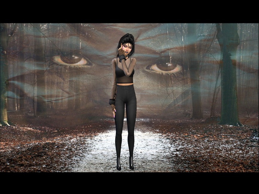 The Sims Resource - Creepy Forest Face CAS Sccreen Background.