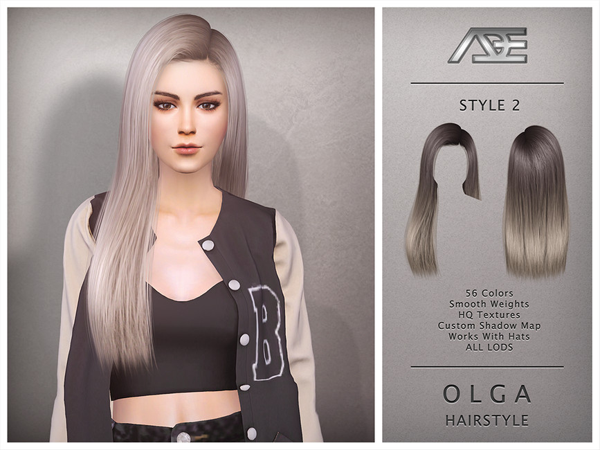 The Sims Resource - Olga - Style 2 (Hairstyle)