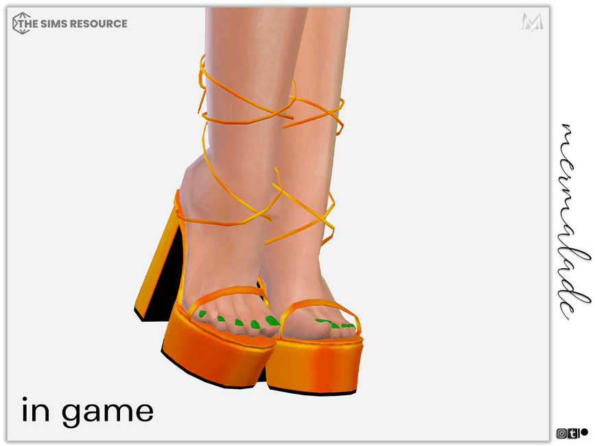 The Sims Resource - Lace-Up Platform Heel S117