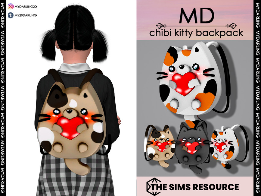 The Sims Resource - chibi kitty backpack Child