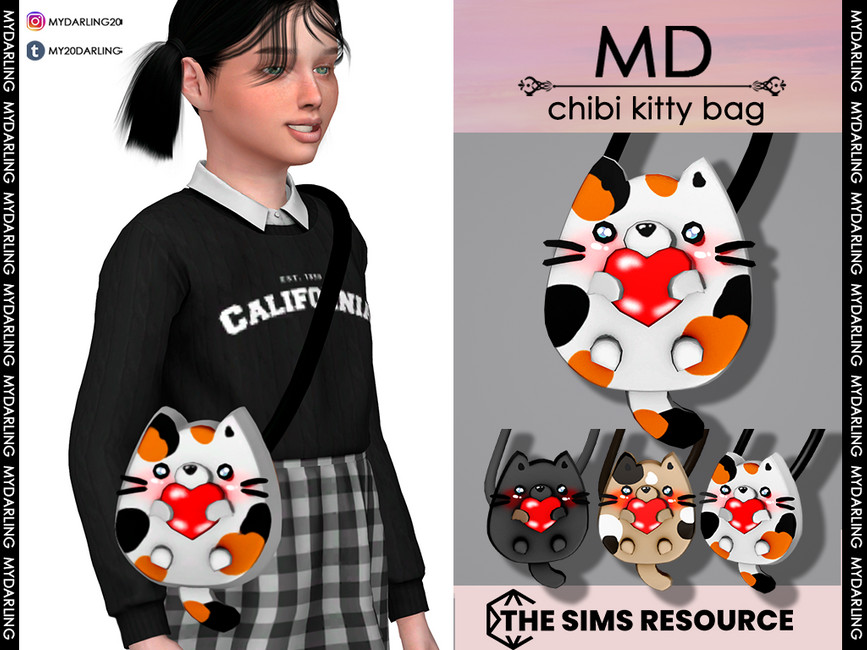 The Sims Resource - chibi kitty bag Child
