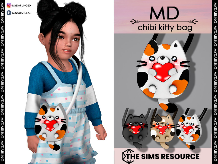 The Sims Resource - chibi kitty bag Toddler