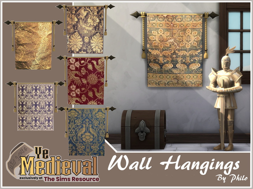 The Sims Resource - Ye Medieval Fabric Wall Hangings