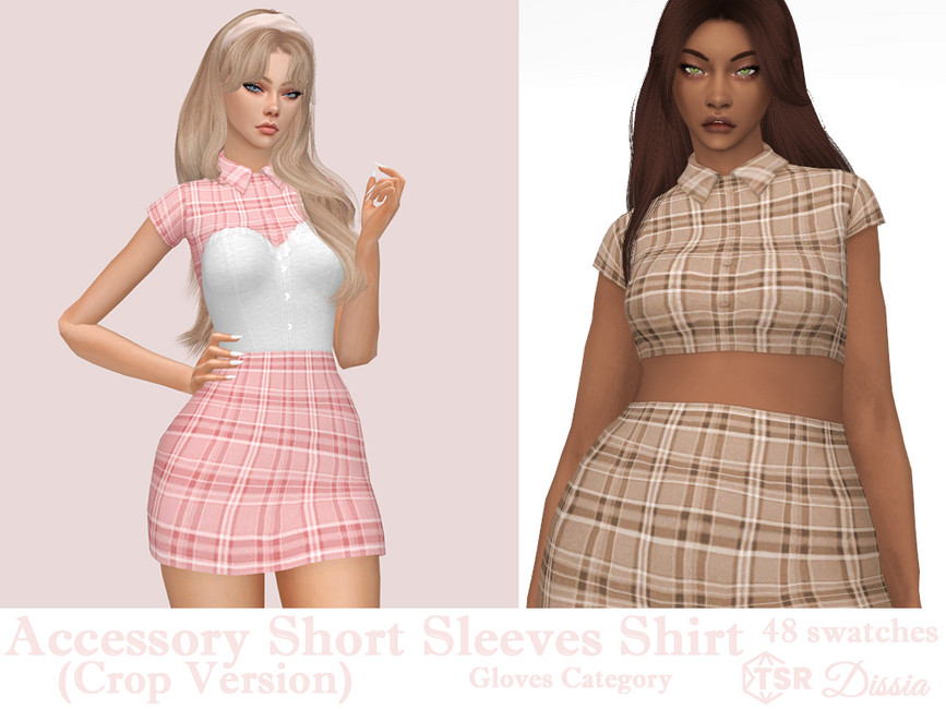 The Sims Resource - Accessory Short Sleeves Shirt Set