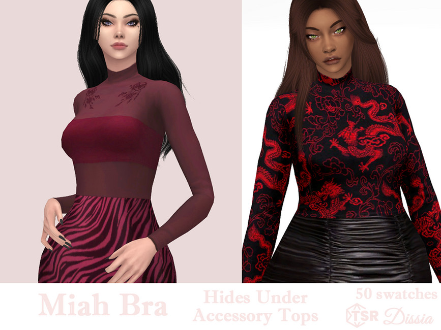 The Sims Resource - Miah Bra (Hides under accessory tops)