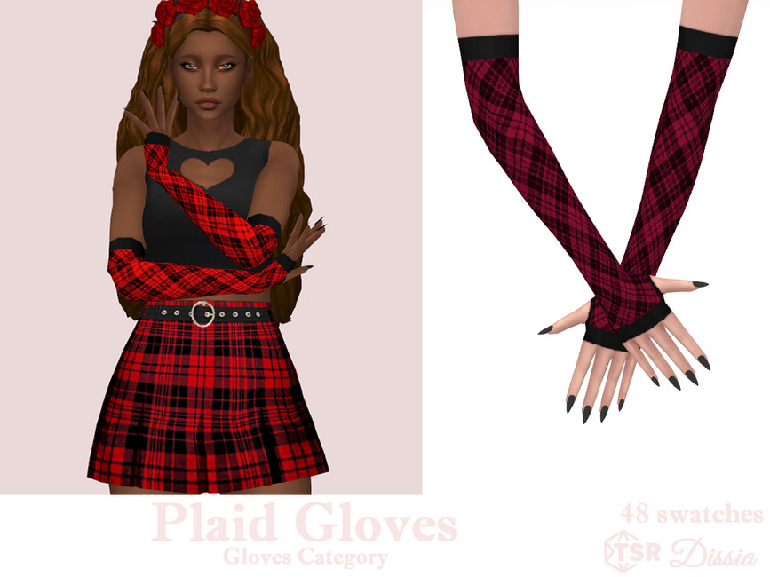 The Sims Resource - Plaid Gloves