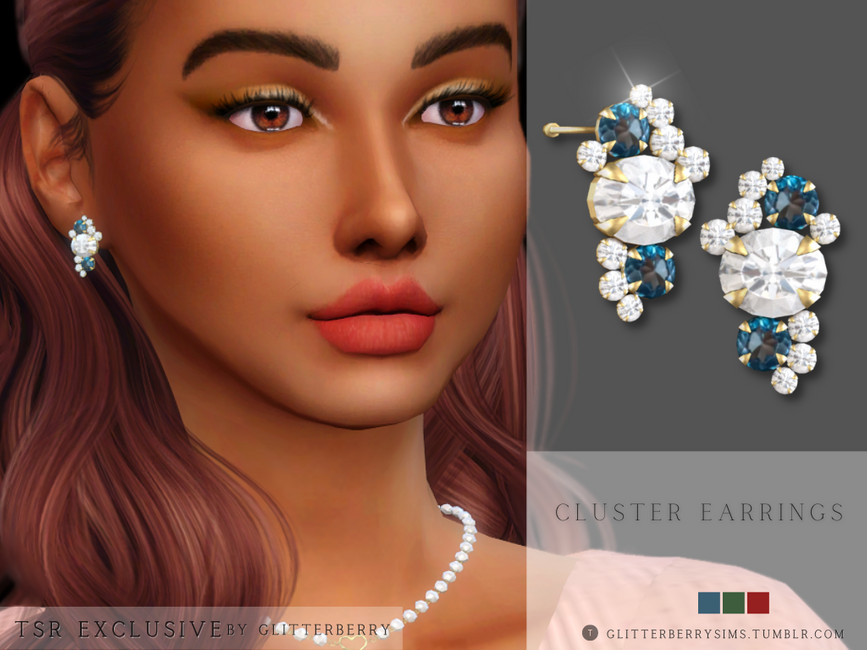 The Sims Resource - Cluster Earrings