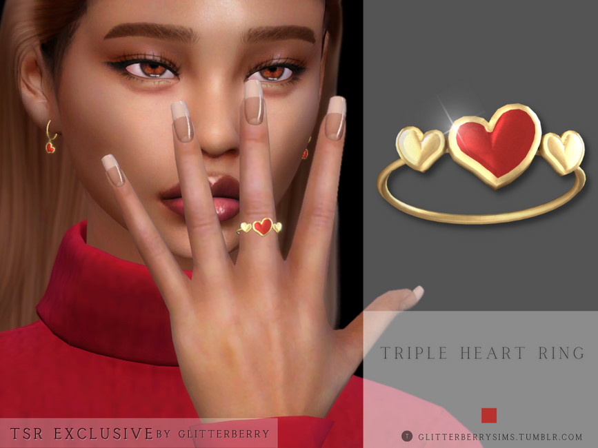 The Sims Resource - Triple Heart Ring