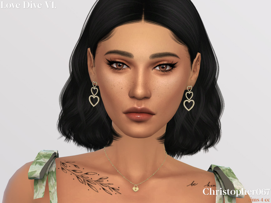 The Sims Resource - Love Dive Earrings V1